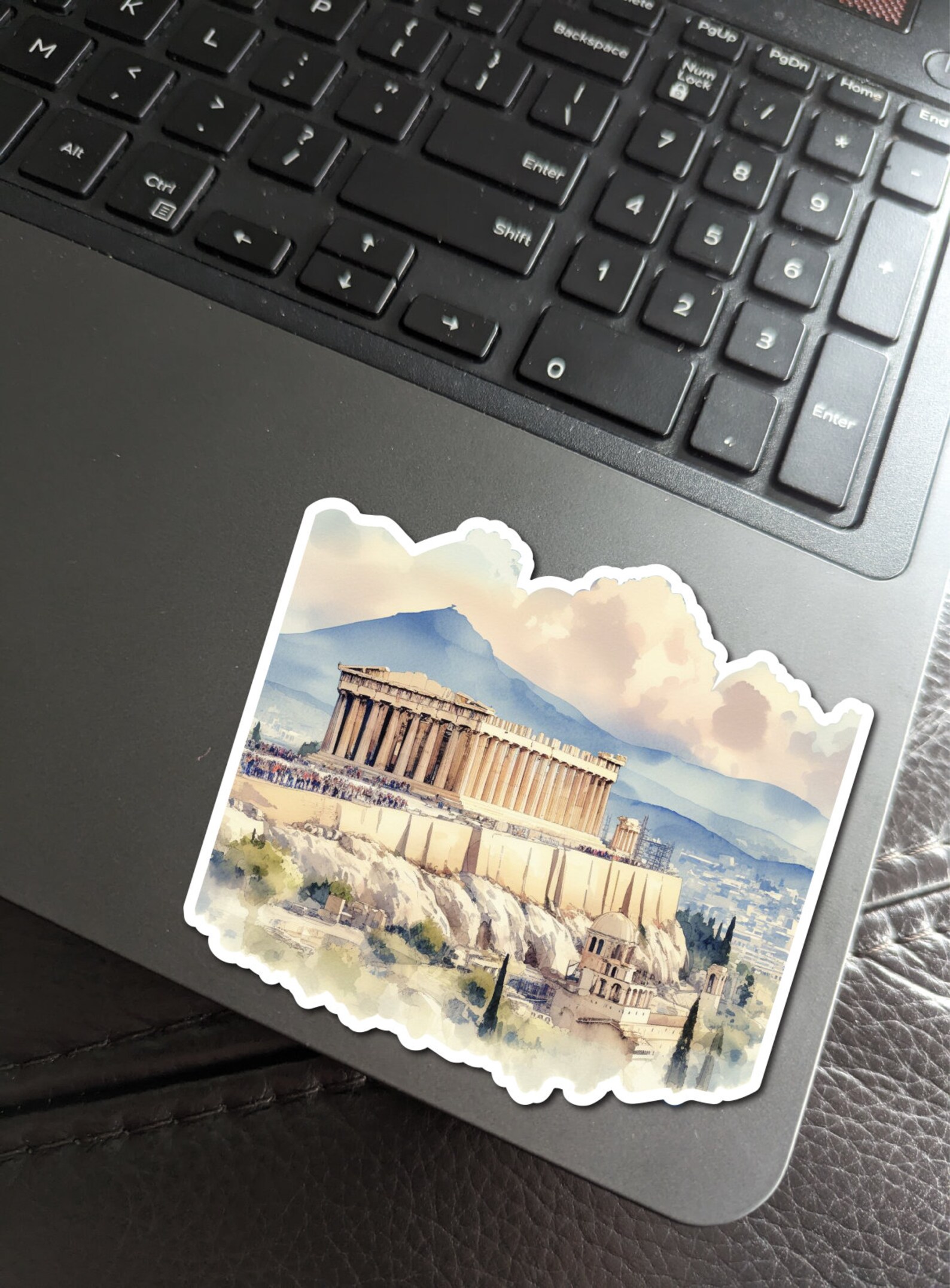 Watercolor Greece Acropolis Parthenon Sticker, Travel to Europe Sticker ...
