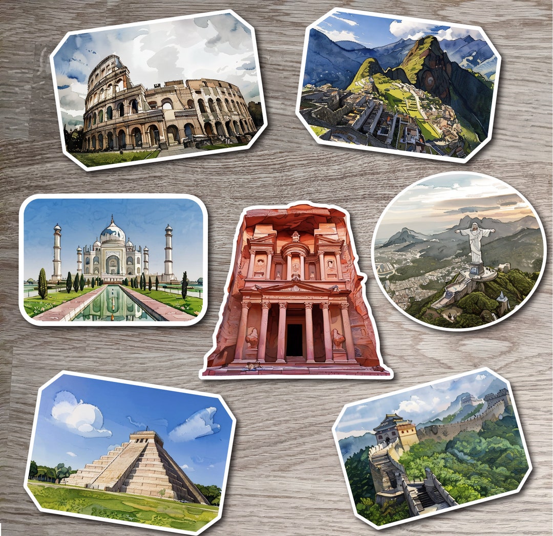 7 Wonders of the World Sticker Bundle, Chichen Itza, Christ the ...