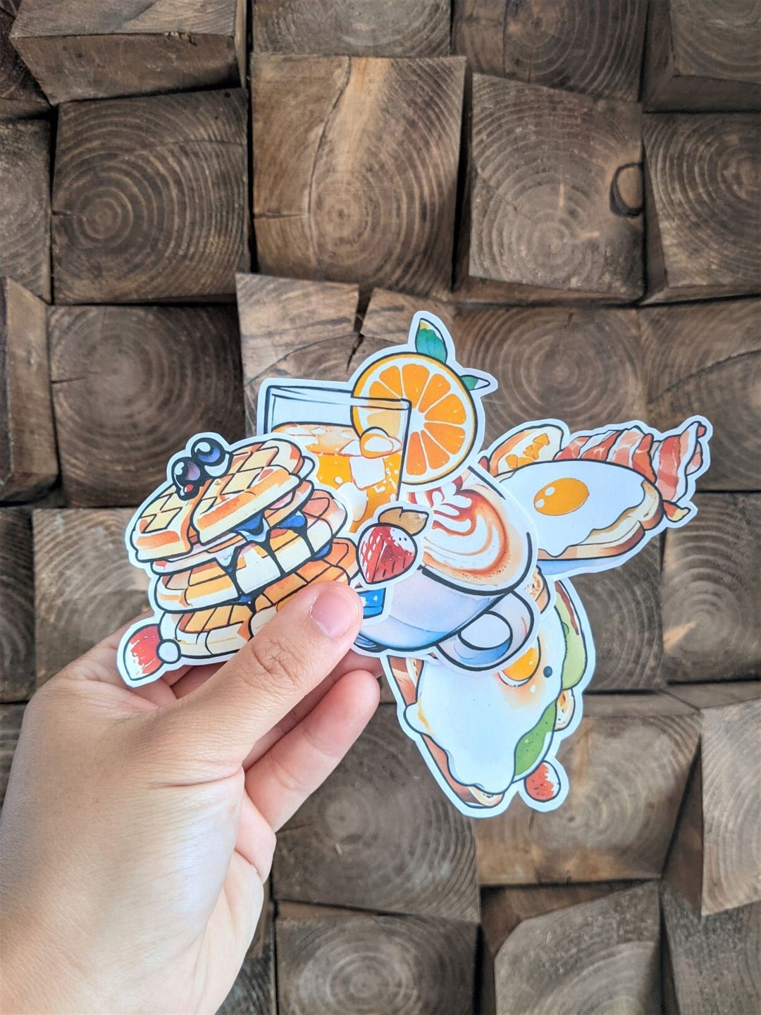 Hearty Breakfast Food Sticker Bundle, Waffles Pancakes Orange Juice ...