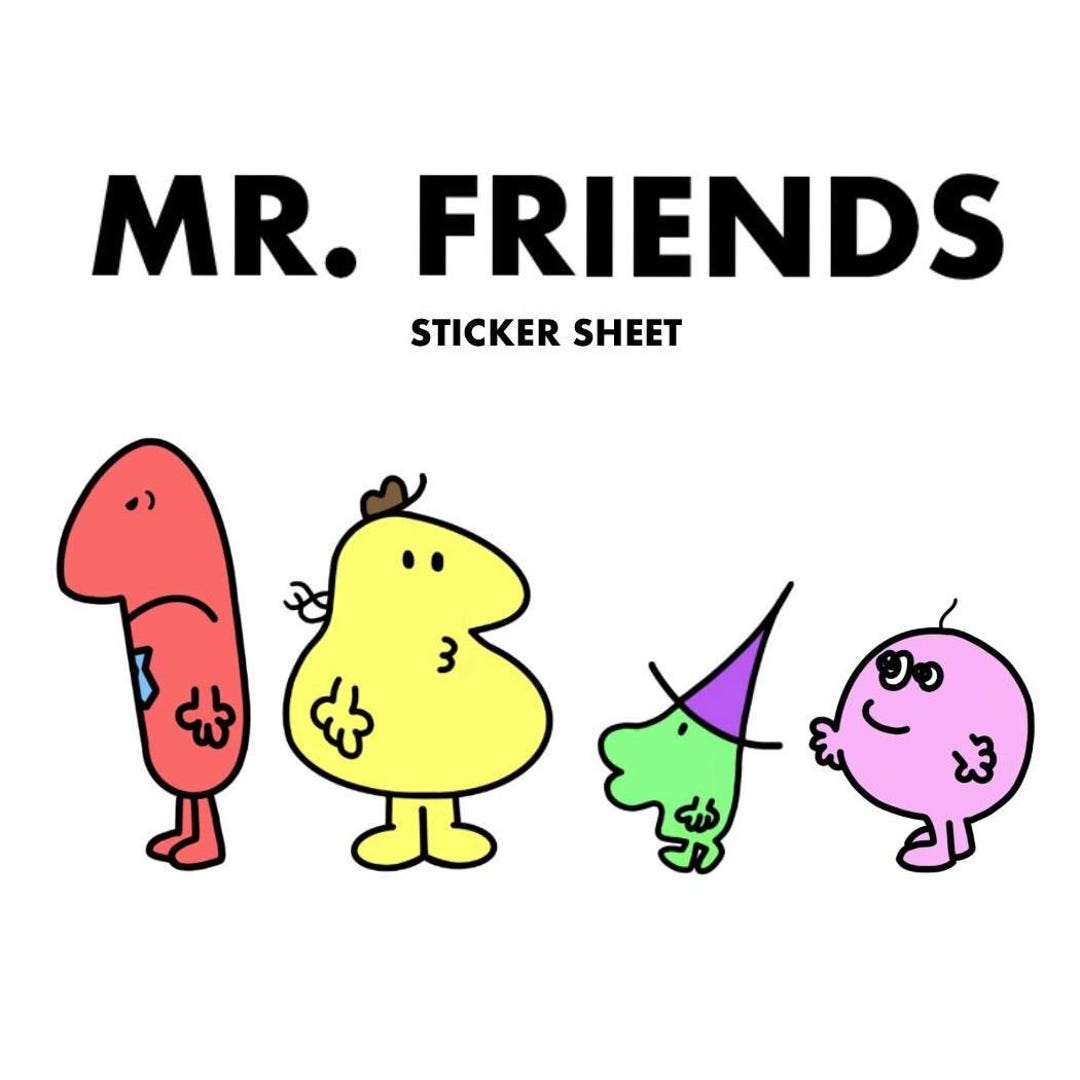 Smiling Friends Mr. Men Sticker Sheet - Etsy UK