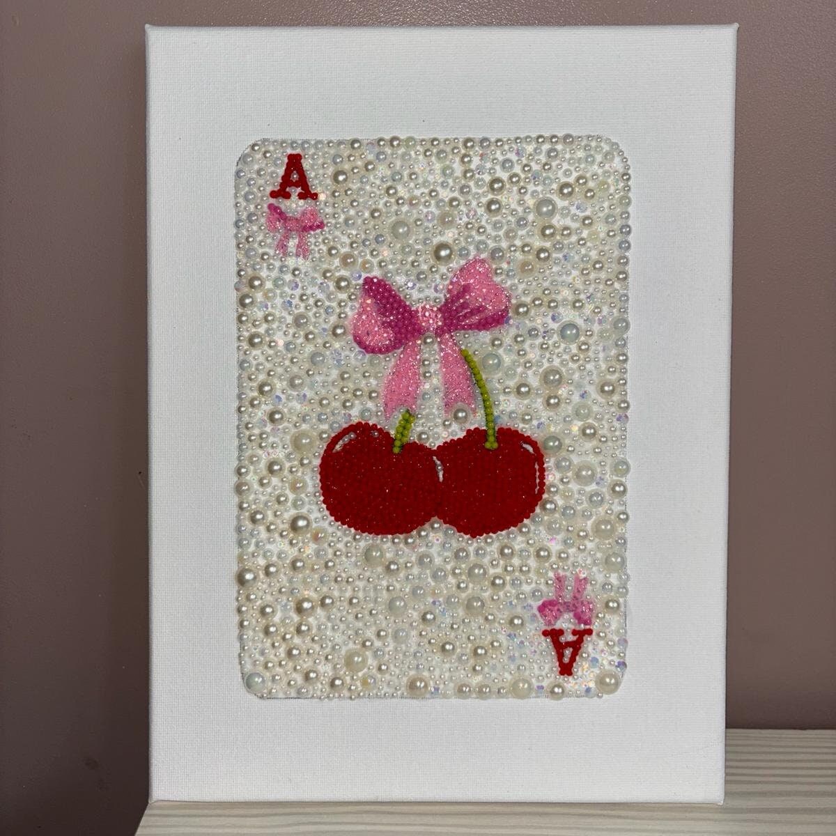 24x30cm Rhinestone Cherry Ace Card - Etsy