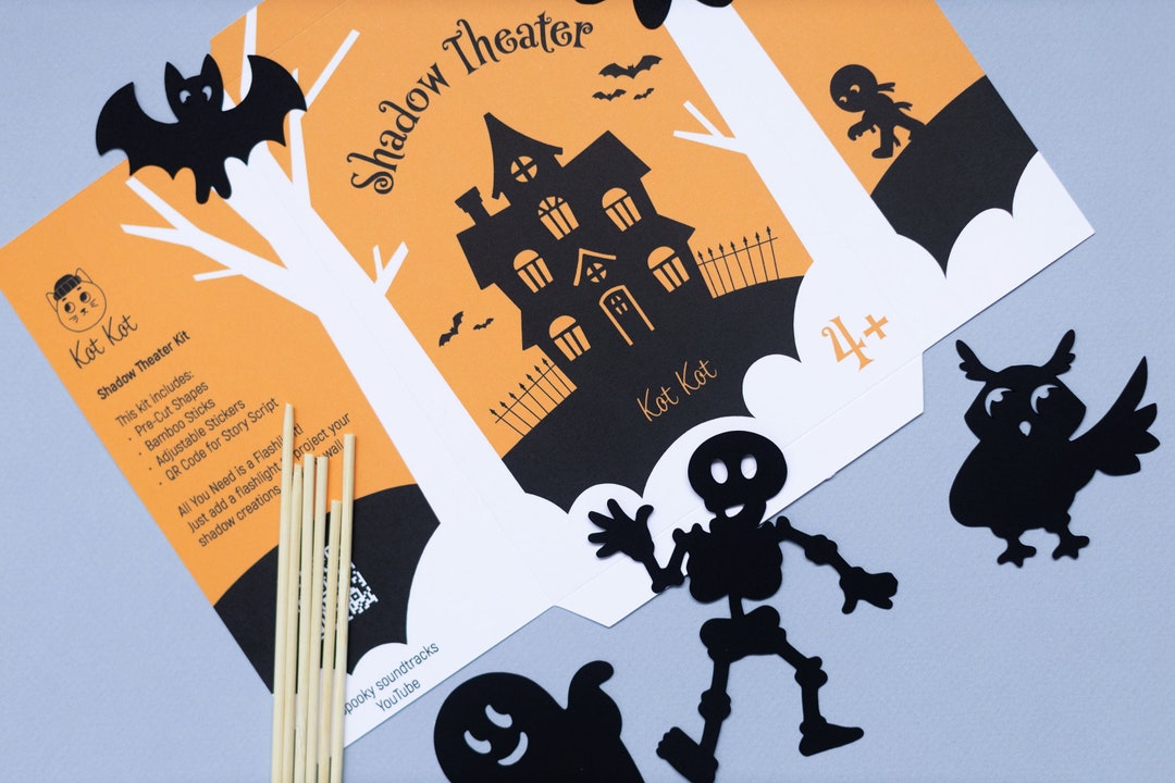 Halloween Shadow Theater Kit for Kids - Handmade Shadow Puppets for ...