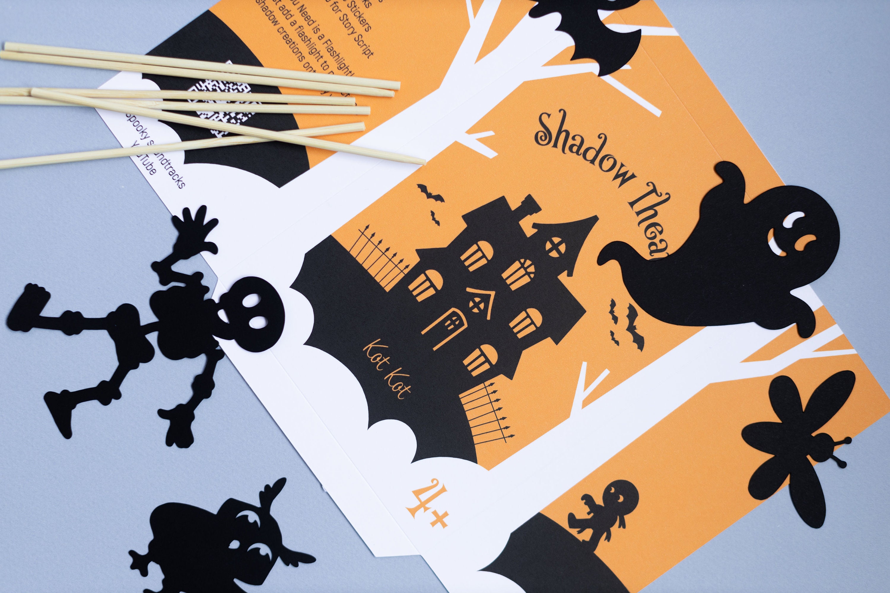 Halloween Shadow Theater Kit for Kids - Handmade Shadow Puppets for ...