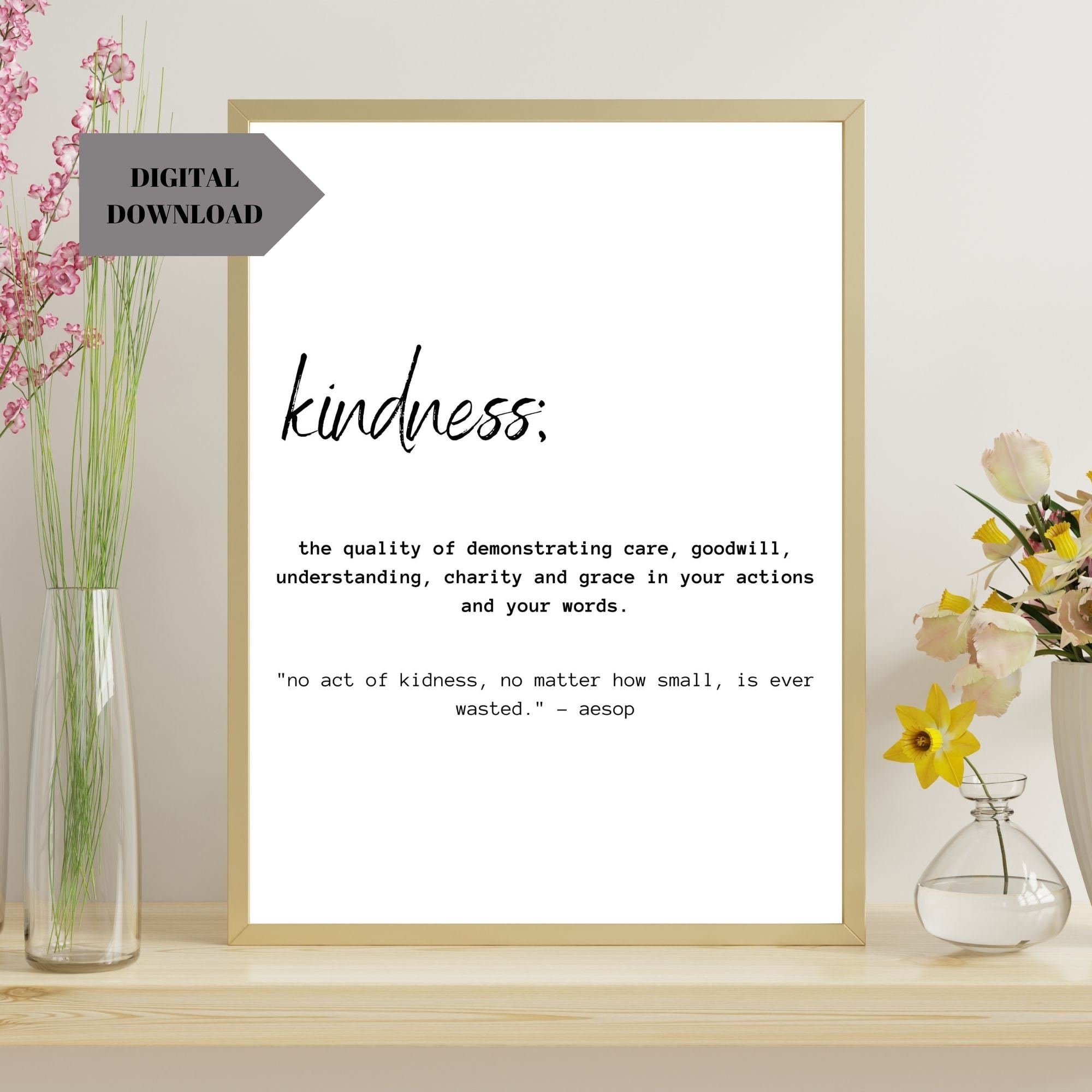 Kindness Definition Print Kindness Quote Office Wall Art - Etsy