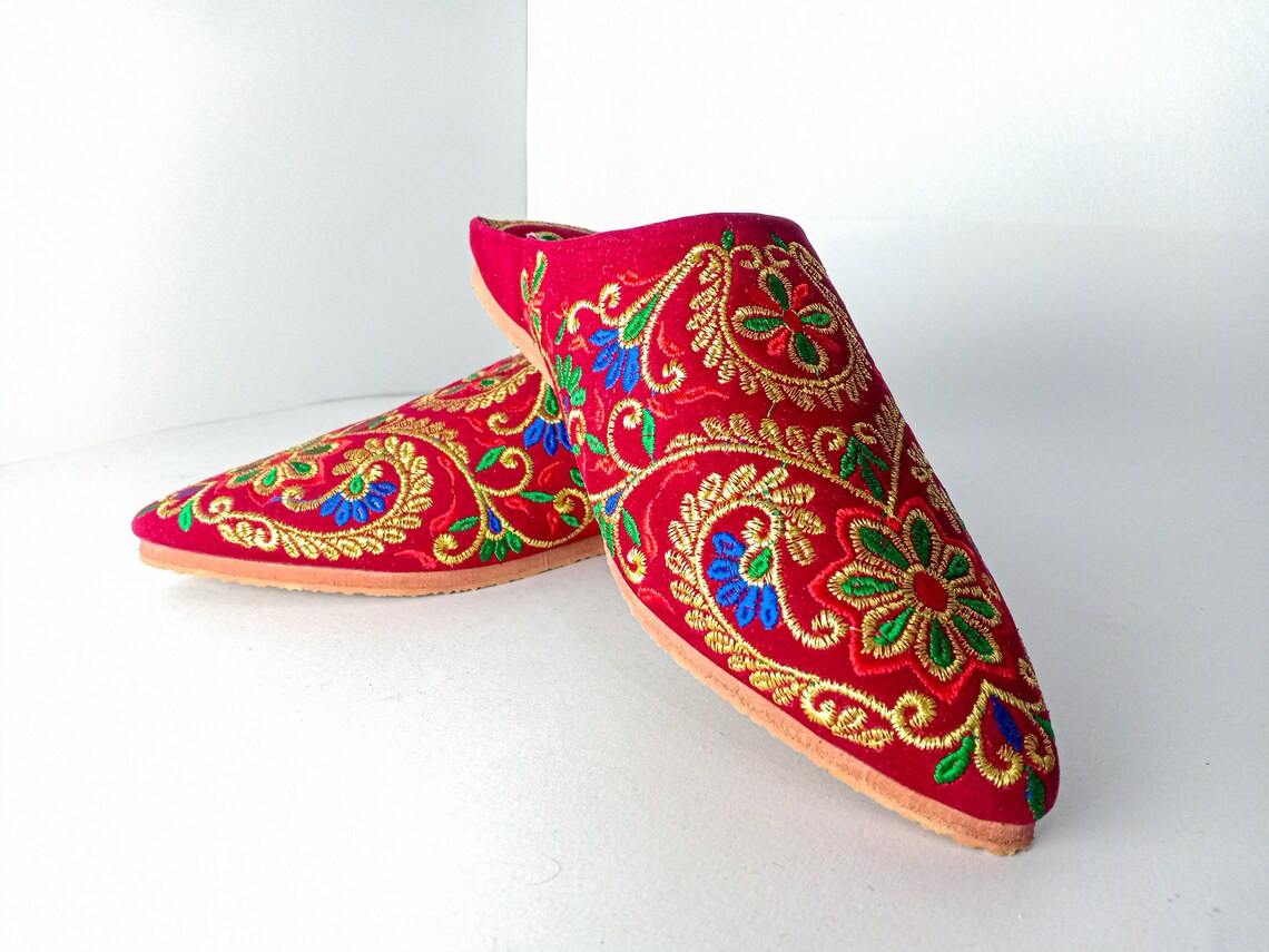 Moroccan Handmade Slippers || Leather Unisex Babouches || Babouche ...