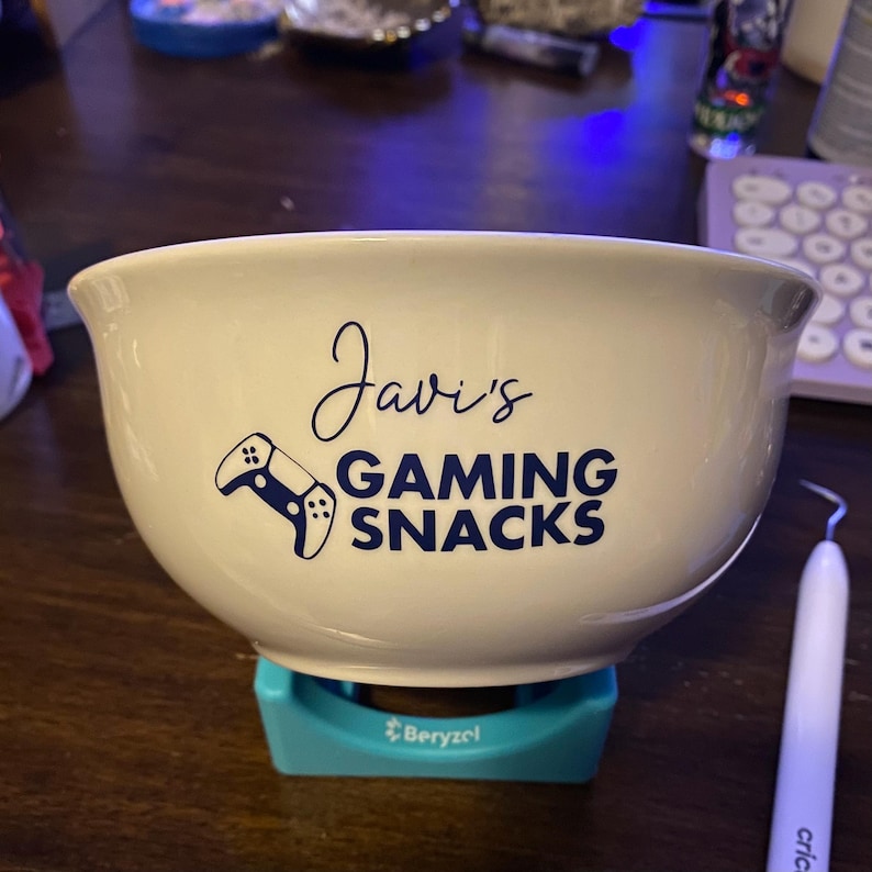 Personalized “gaming Snacks” Gift Bowl, Custom Gamer Gifts, Birthday ...