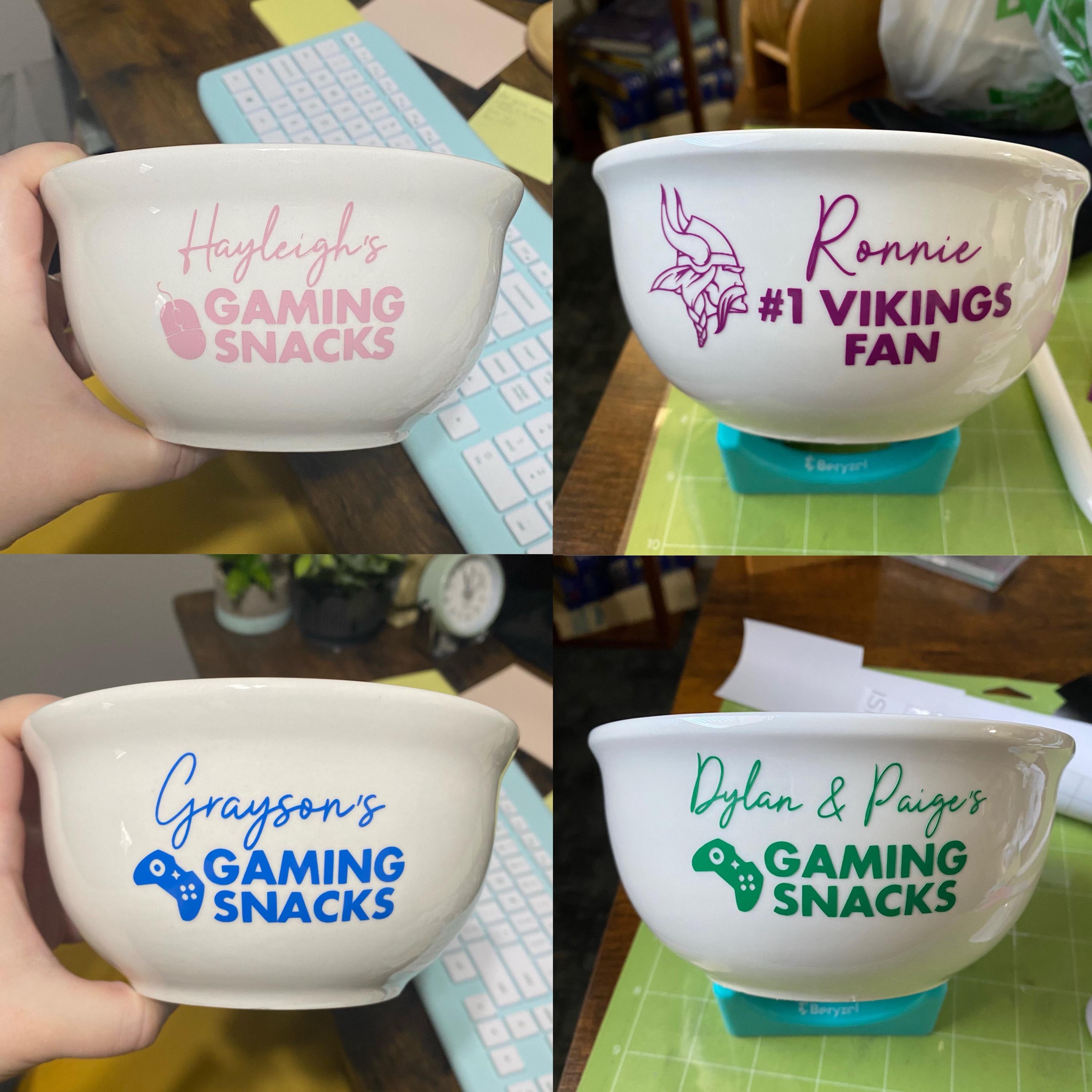 Personalized “gaming Snacks” Gift Bowl, Custom Gamer Gifts, Birthday ...