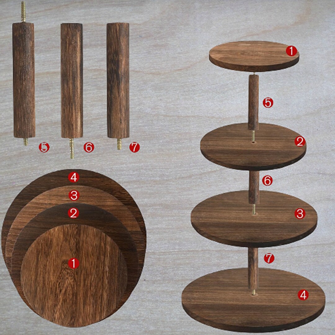 4 Tiered Wood Cupcake Stand Rustic Cake Stand Farmhouse - Etsy