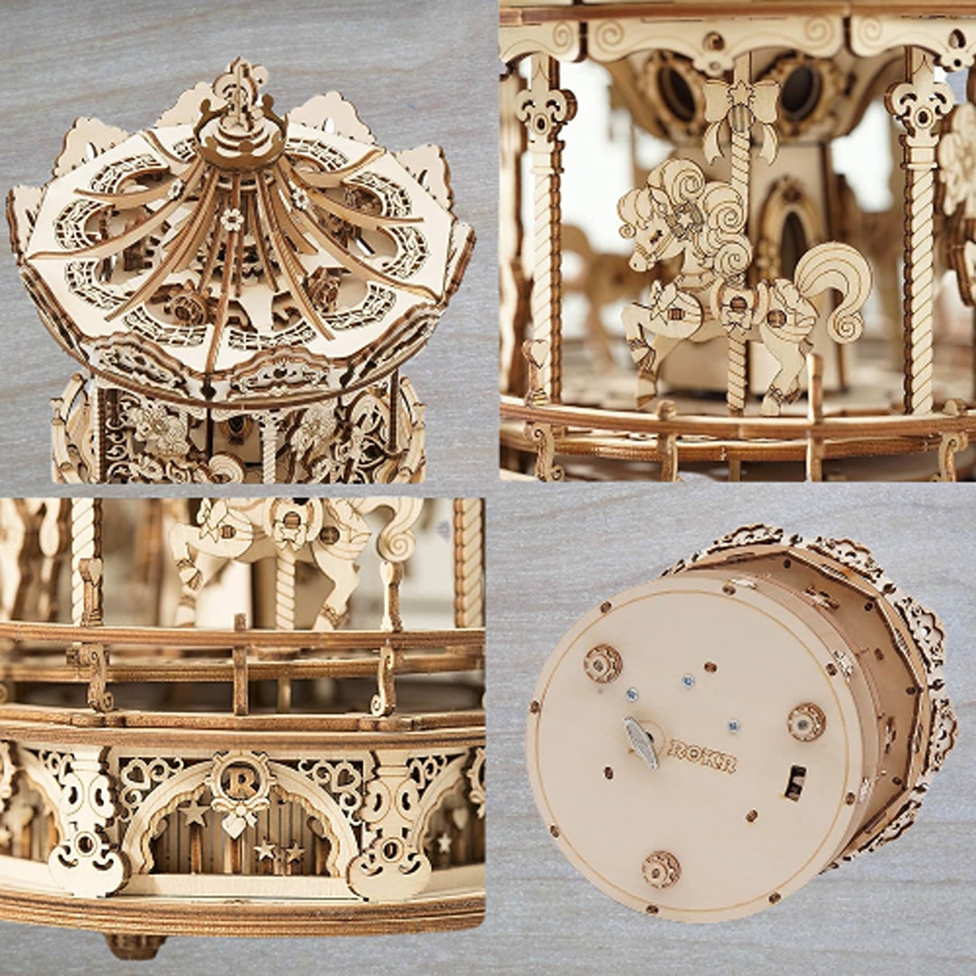 3D Wooden Puzzles Music Box DIY Model Building Kit Mechanical - Etsy