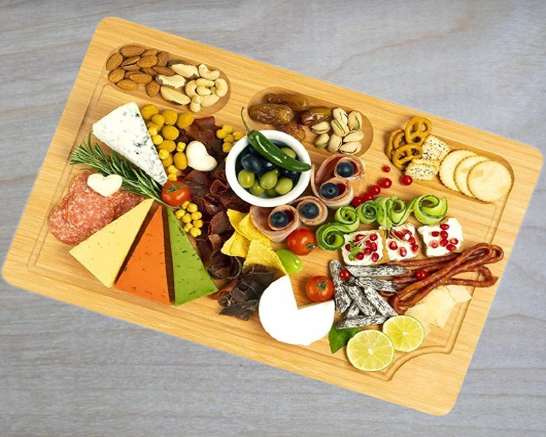 Extra Large Wooden Charcuterie Boards Unique Bamboo Cheese - Etsy