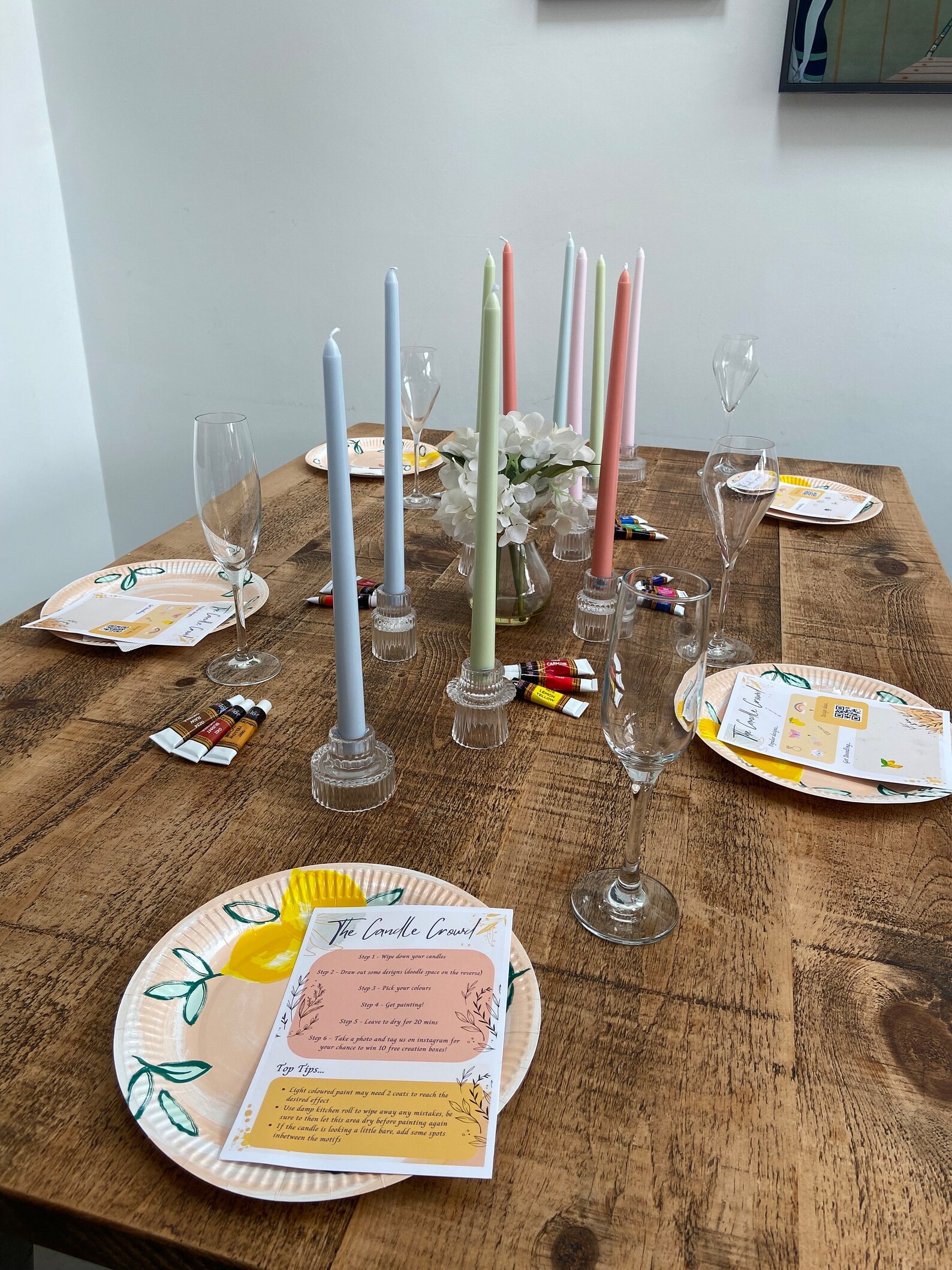 Candle Painting Kit: DIY Craft Activity With 4 Candles - Etsy