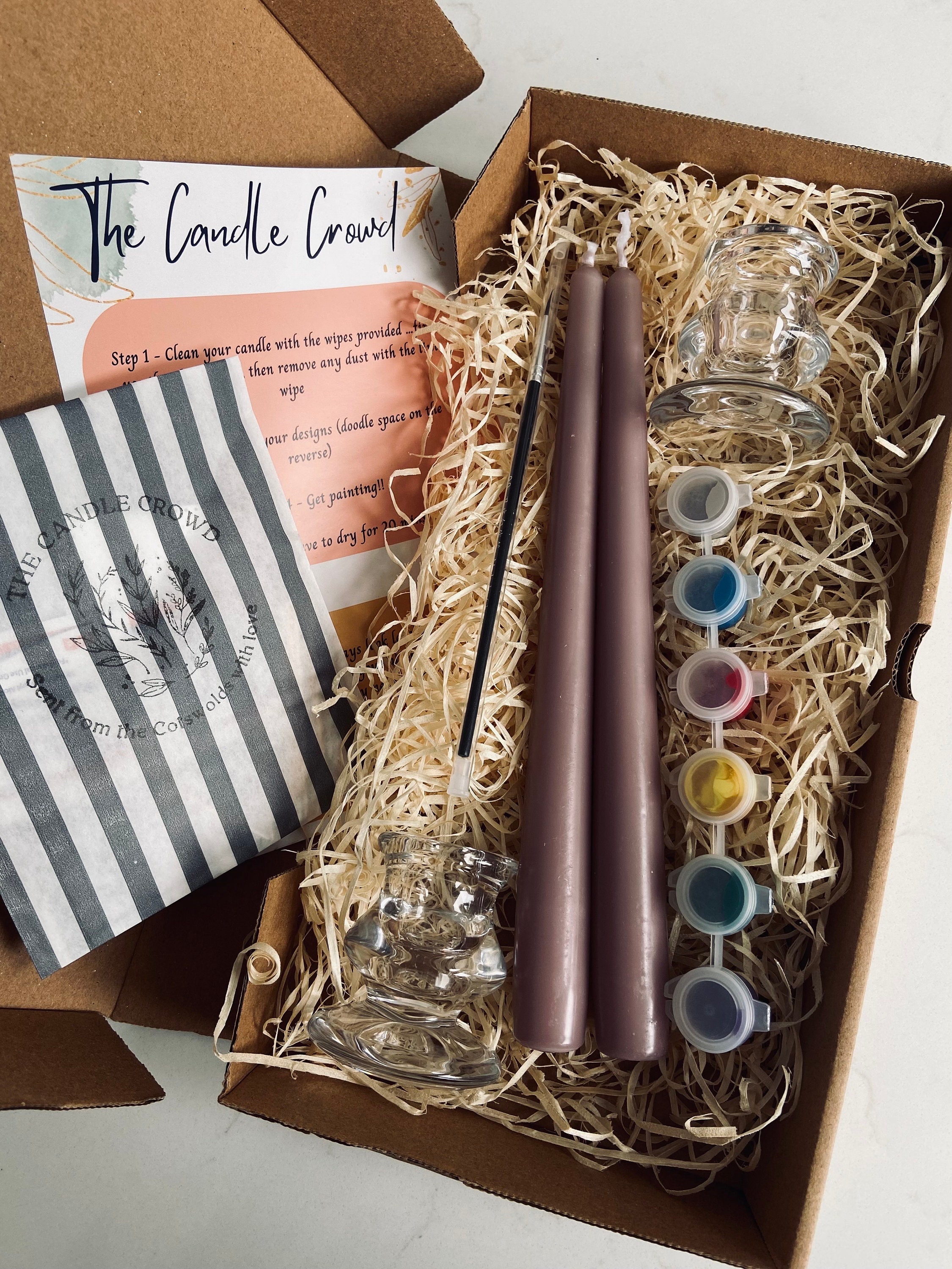 Candle Painting Kit: DIY Craft Activity With 4 Candles - Etsy