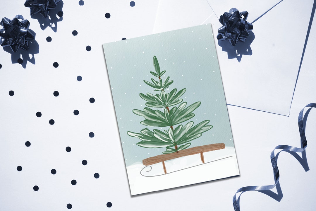 Winter Greetings Holiday Card *printable Holiday Card* - Etsy