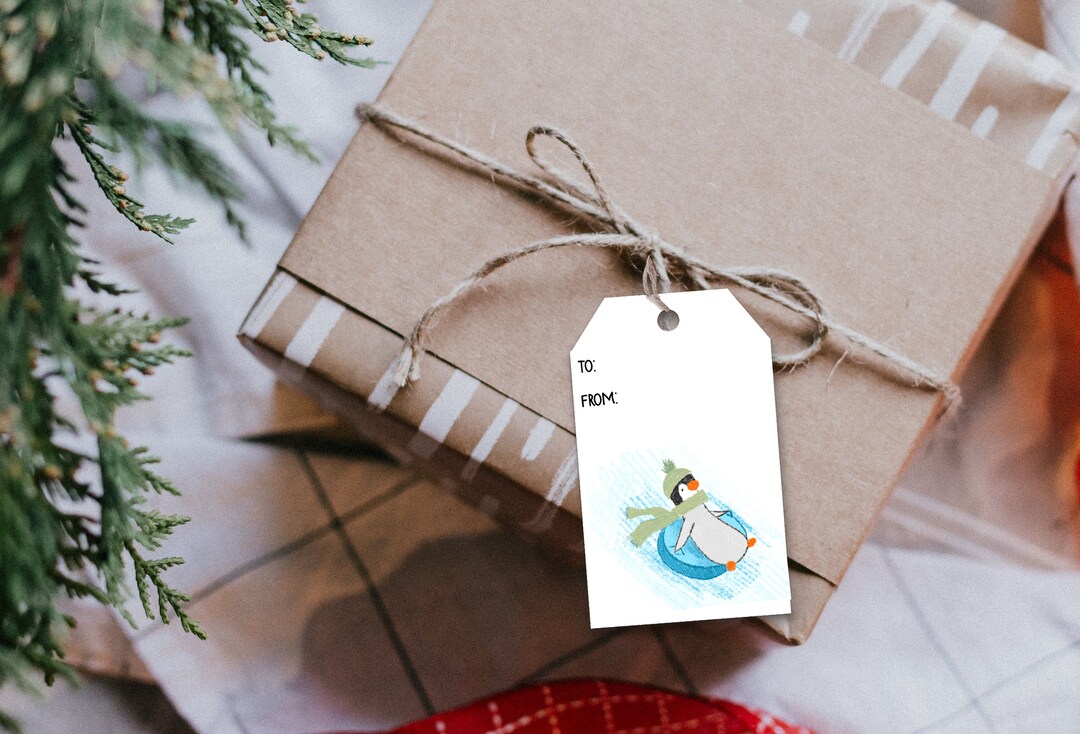 Penguin Printable Holiday Gift Tags | Set of 4 | *digital Dowload* - Etsy