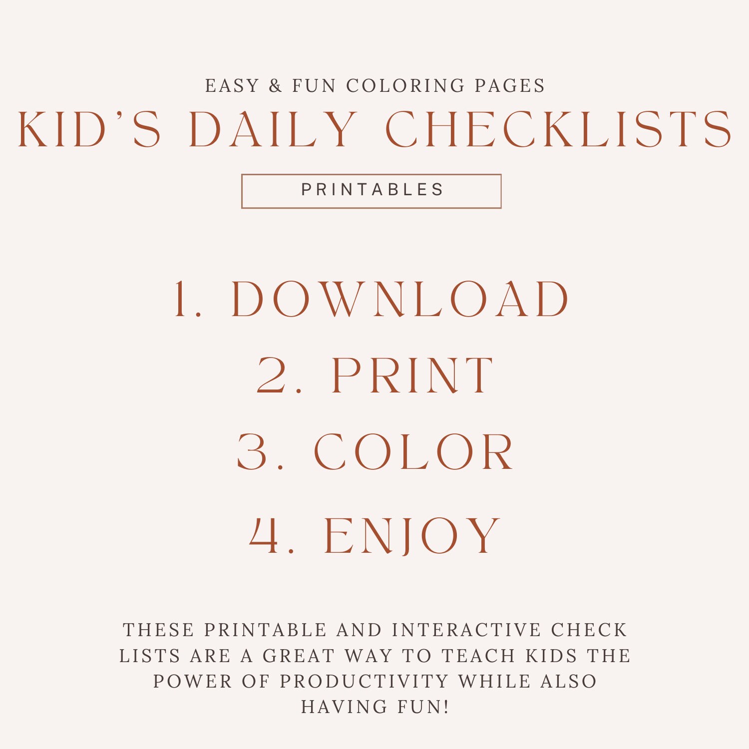 Kids Daily Chore Chart Coloring Page Printable Daily Routine Chore ...