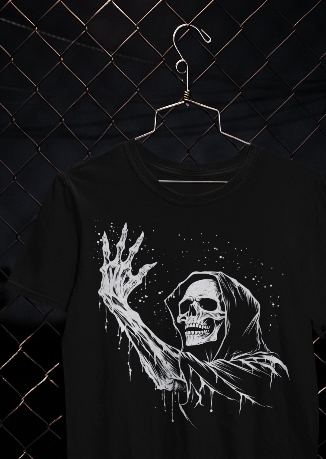 Grim Reaper Shirt, Trad Goth, Alt Clothing, Skull Shirt, Y2K Clothing ...