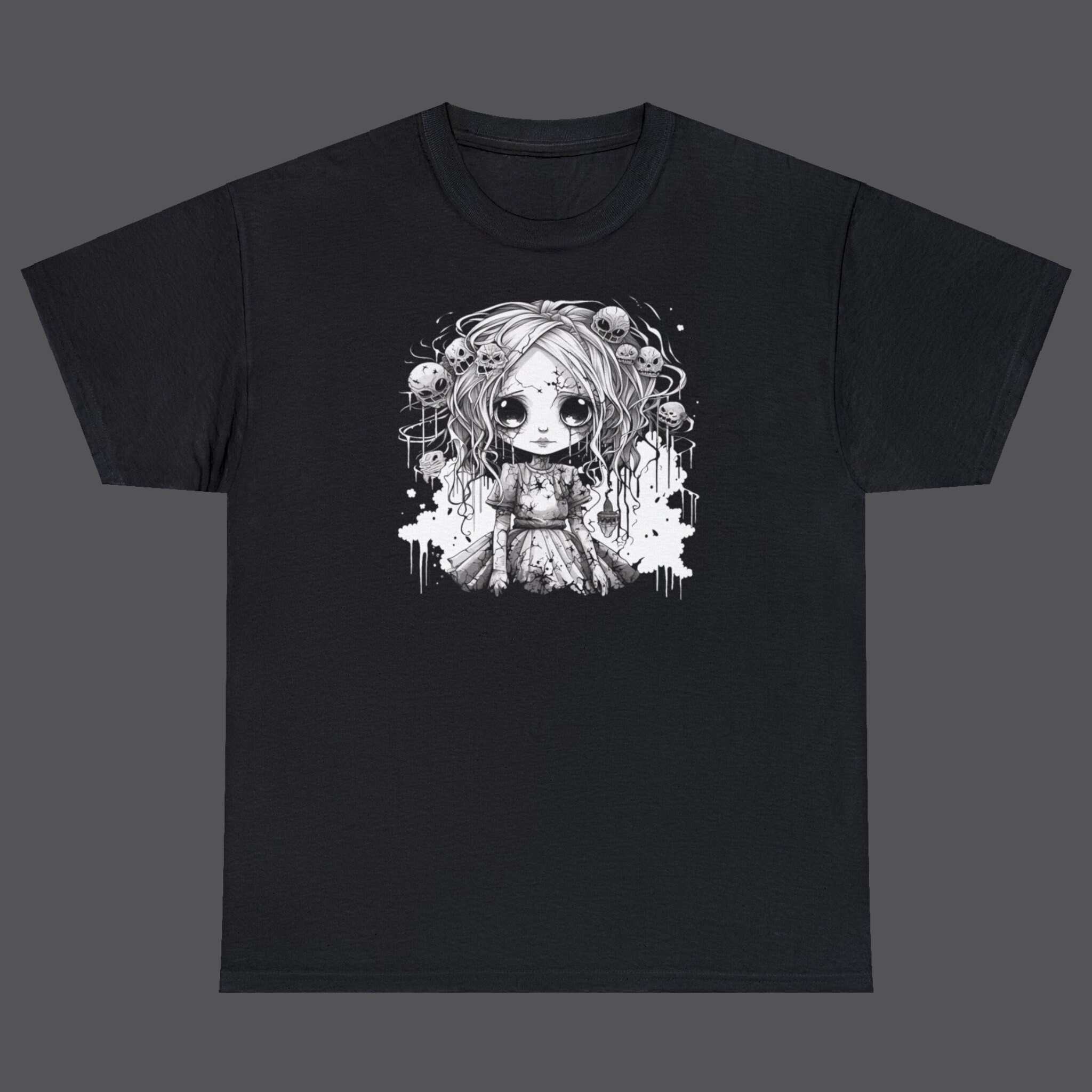 Goth Creepy Doll T-shirt, Weirdcore T-shirt, Goth Clothes, Oversized ...