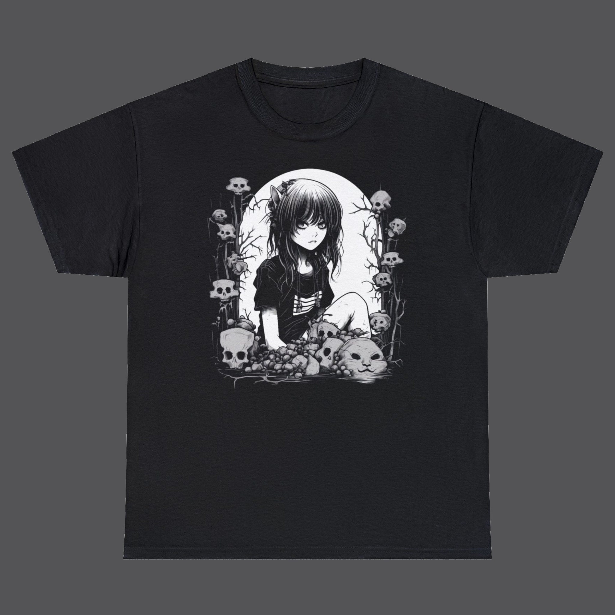 Emo Anime Girl T-shirt, Goth Anime T-shirt, Goth Girl T-shirt, Alt ...