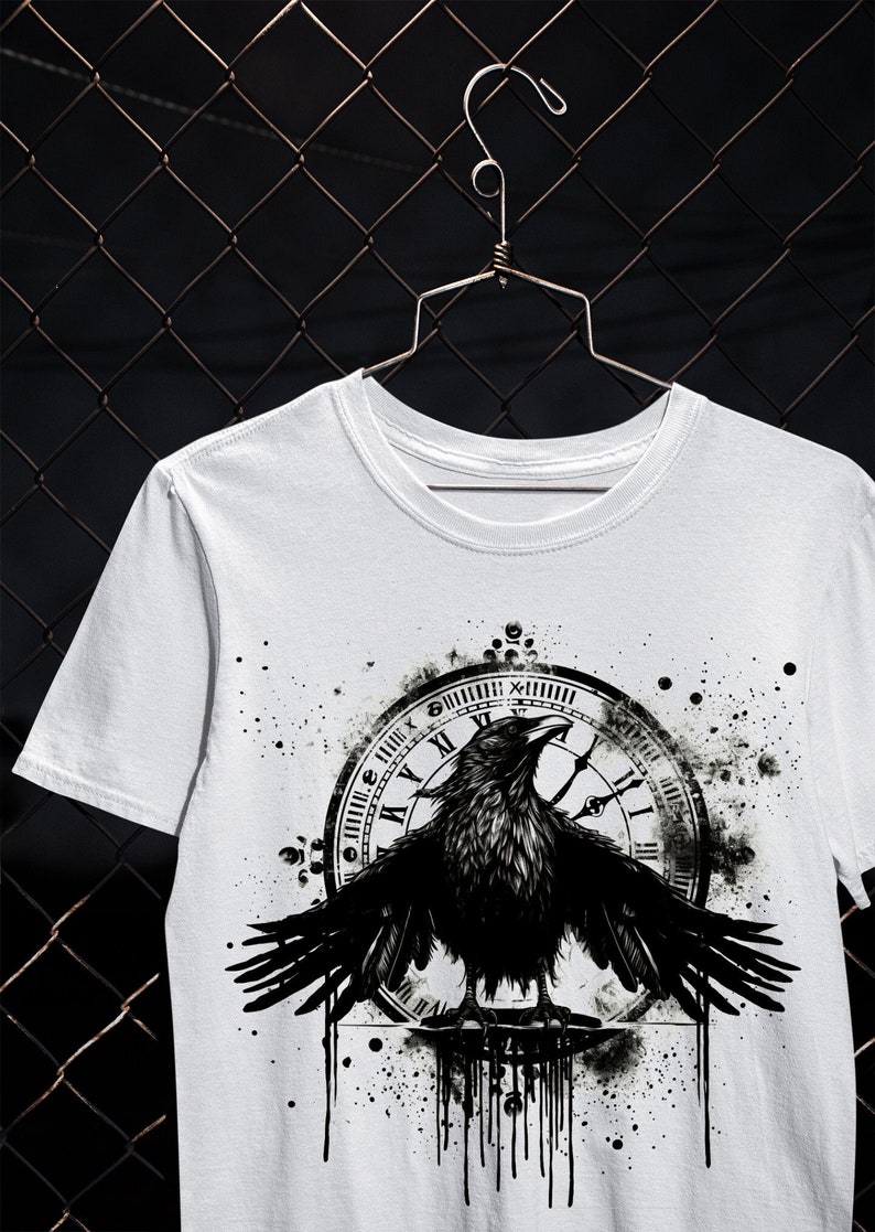 Gothic Crow T-shirt, Trad Goth, Goth Raven Tshirt, Crow Print Tshirt ...