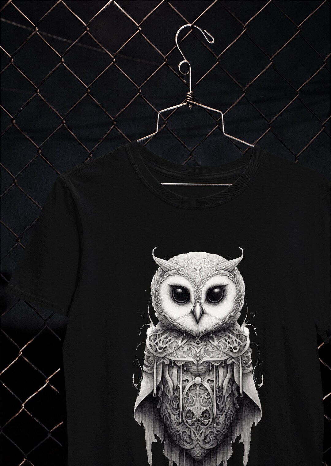 Goth Owl T-shirt, Goth Clothes, Y2K Clothing, Creepy Owl Shirt, Trad ...