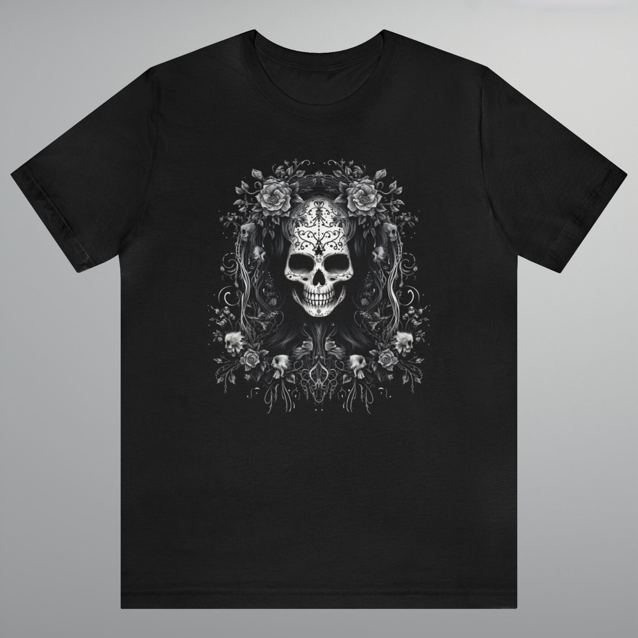 Dark Academia Floral Skeleton Shirt, Dark Cottagecore , Weirdcore ...
