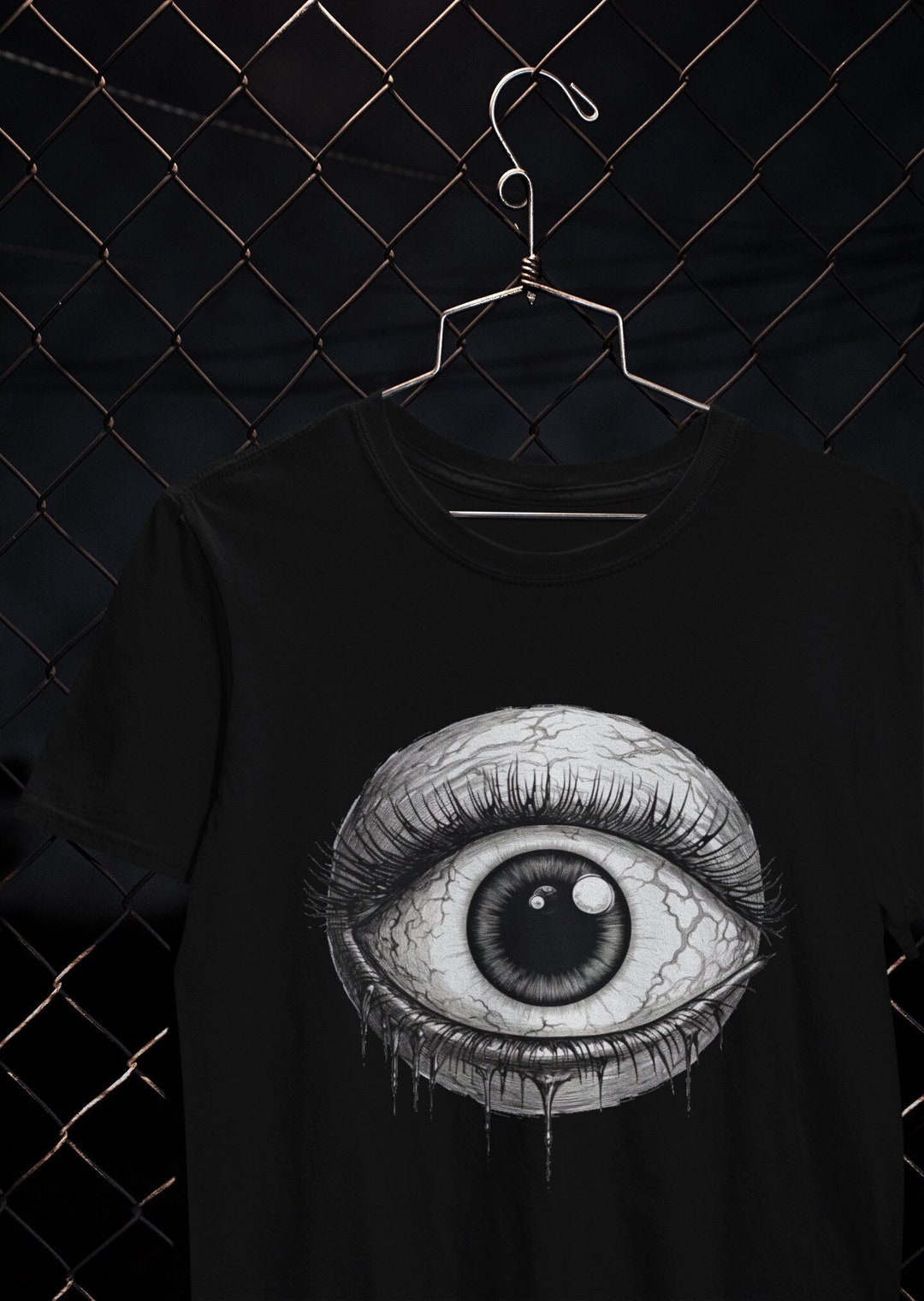 Goth Evil Eye T-shirt, Dark Art T-shirt, Embroidery Shirt, Weirdcore ...