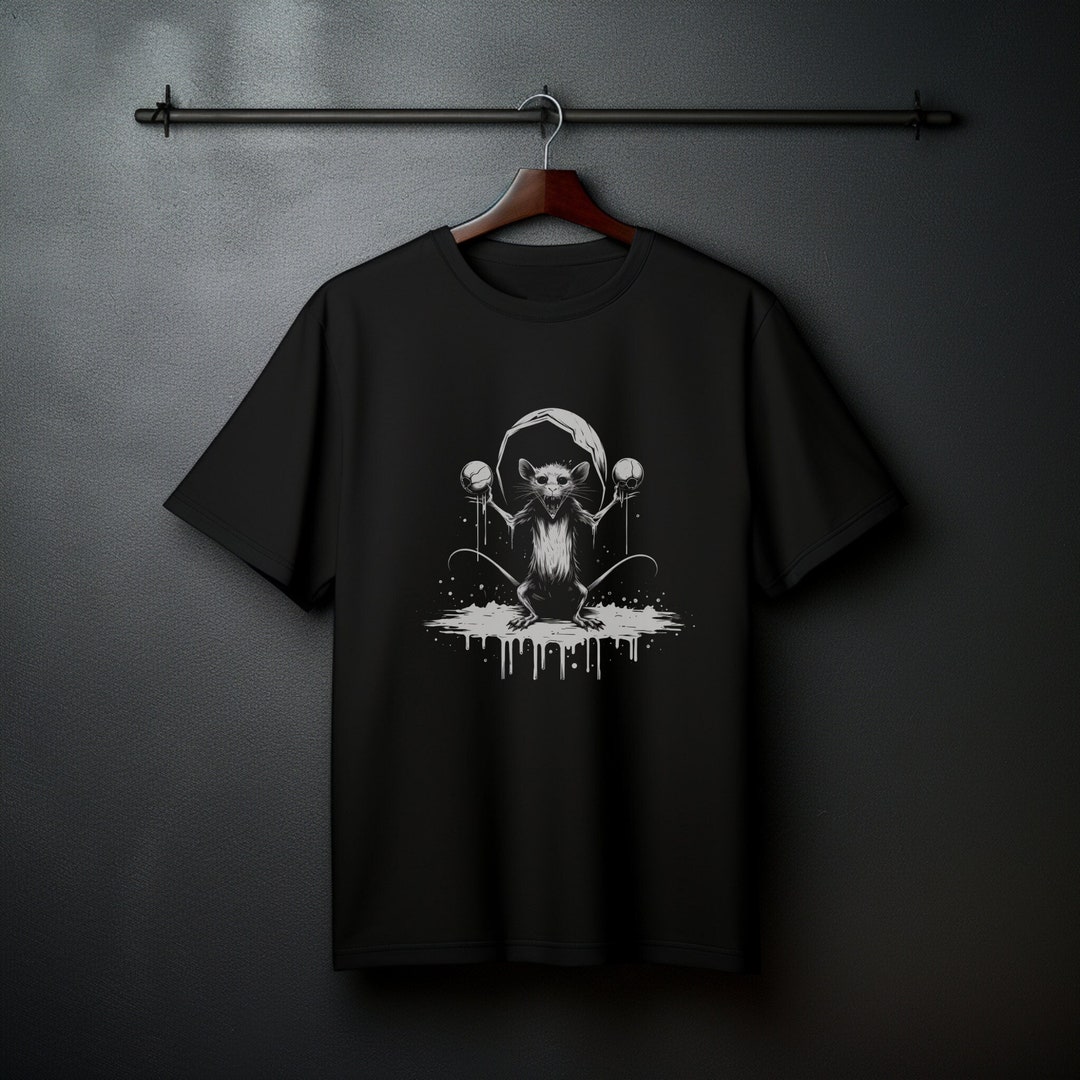 Weirdcore Rat Graphic Tee, Goth Print Shirt, Y2K Clothing, Dark ...