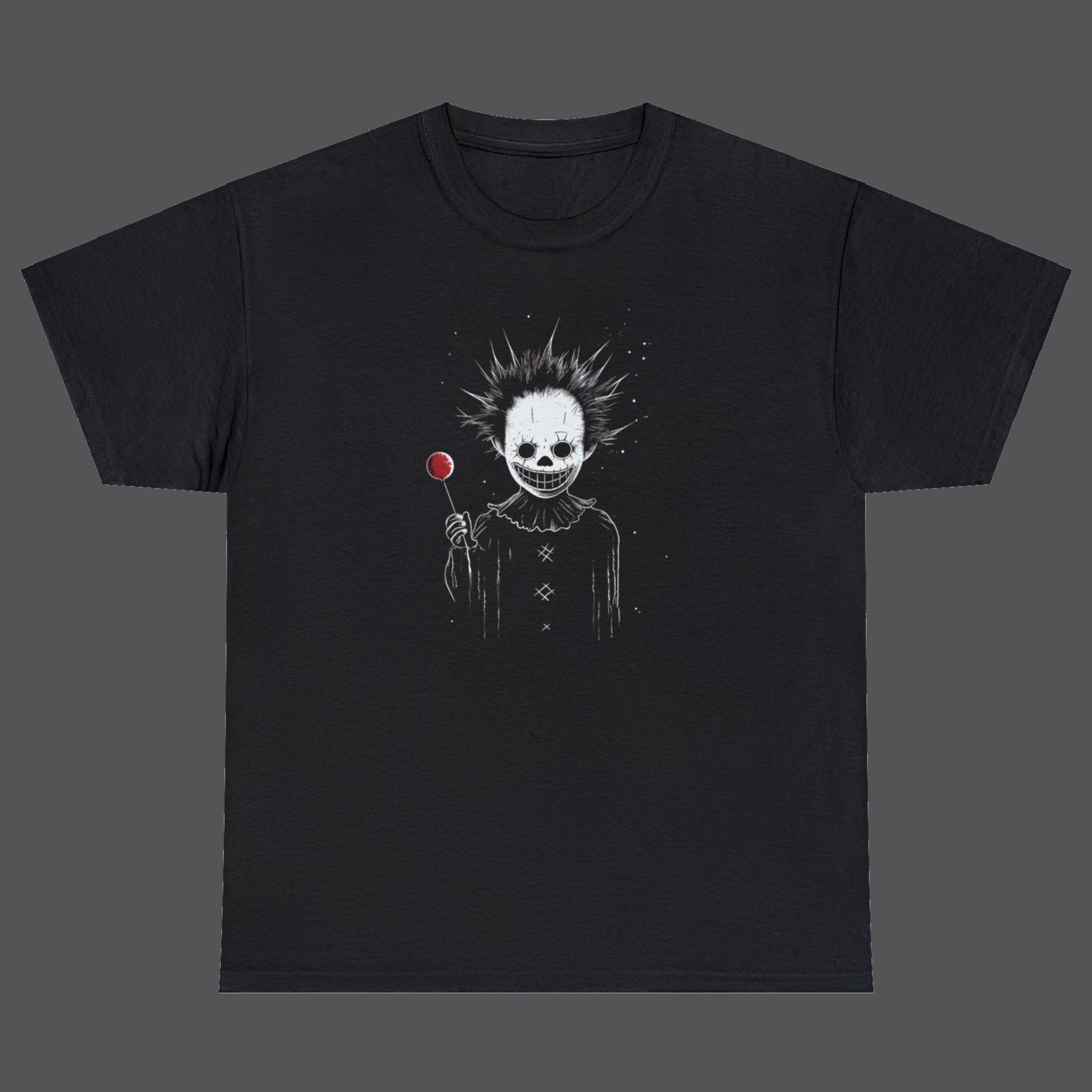 Weirdcore Clown T-shirt, Goth Clothes, Embroidery T-shirt, Y2K Clothing ...