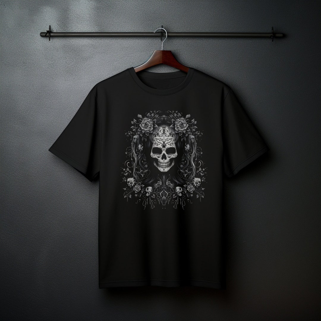 Dark Academia Floral Skeleton Shirt, Dark Cottagecore , Weirdcore ...