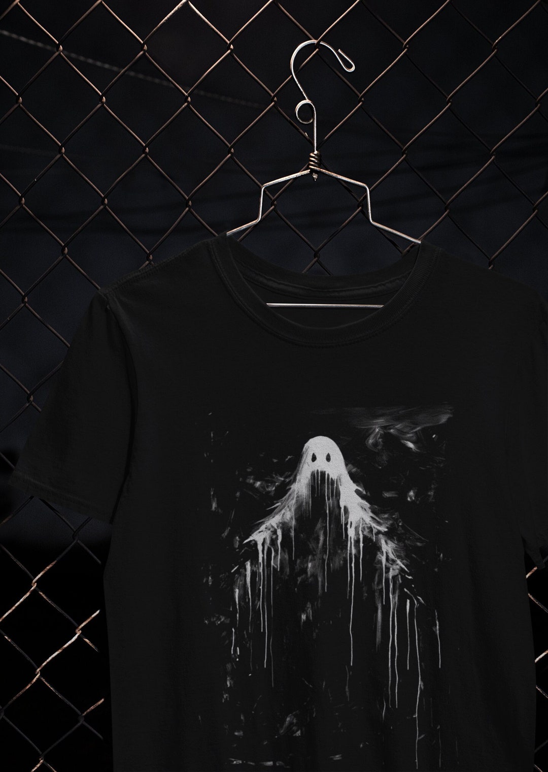 Weirdcore Ghost T-shirt, Y2K Top, Whimsigoth, Ghost Print T-shirt, Dark ...