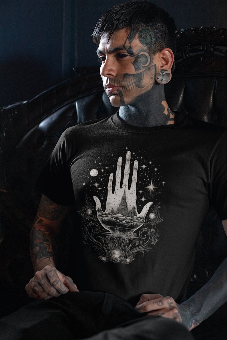 Goth Fairycore Hand T-shirt, Y2K Clothing, Embroidery T-shirt ...