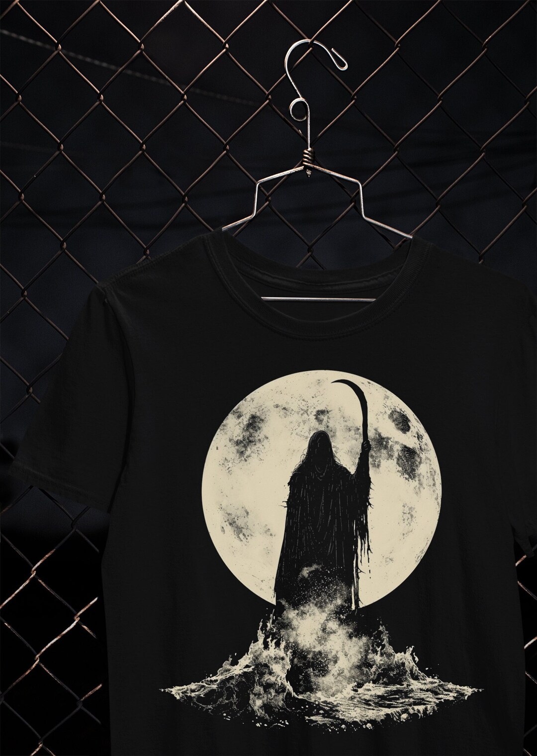 Creepy Death T-shirt, Grim Reaper Shirt, Punk Aesthetic, Alt Clothing ...