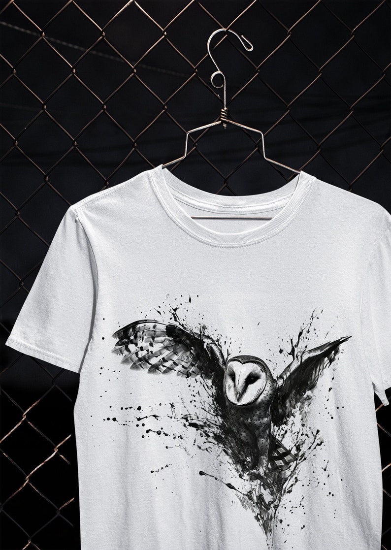 Gothic Owl T-shirt, Goth Clothes, Y2K Clothing, Creepy Owl Shirt, Trad ...