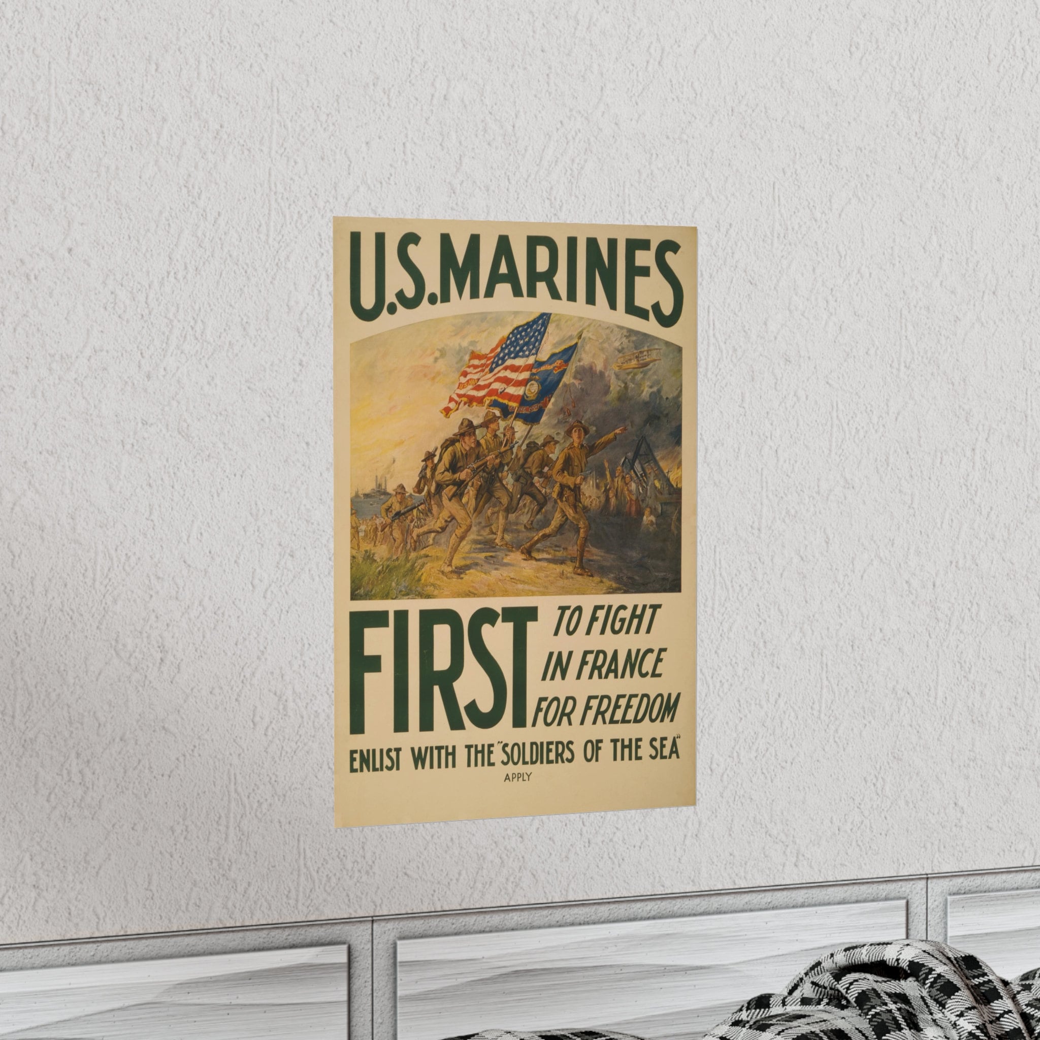 WW1 Vintage Poster us Marines First to Fight in - Etsy