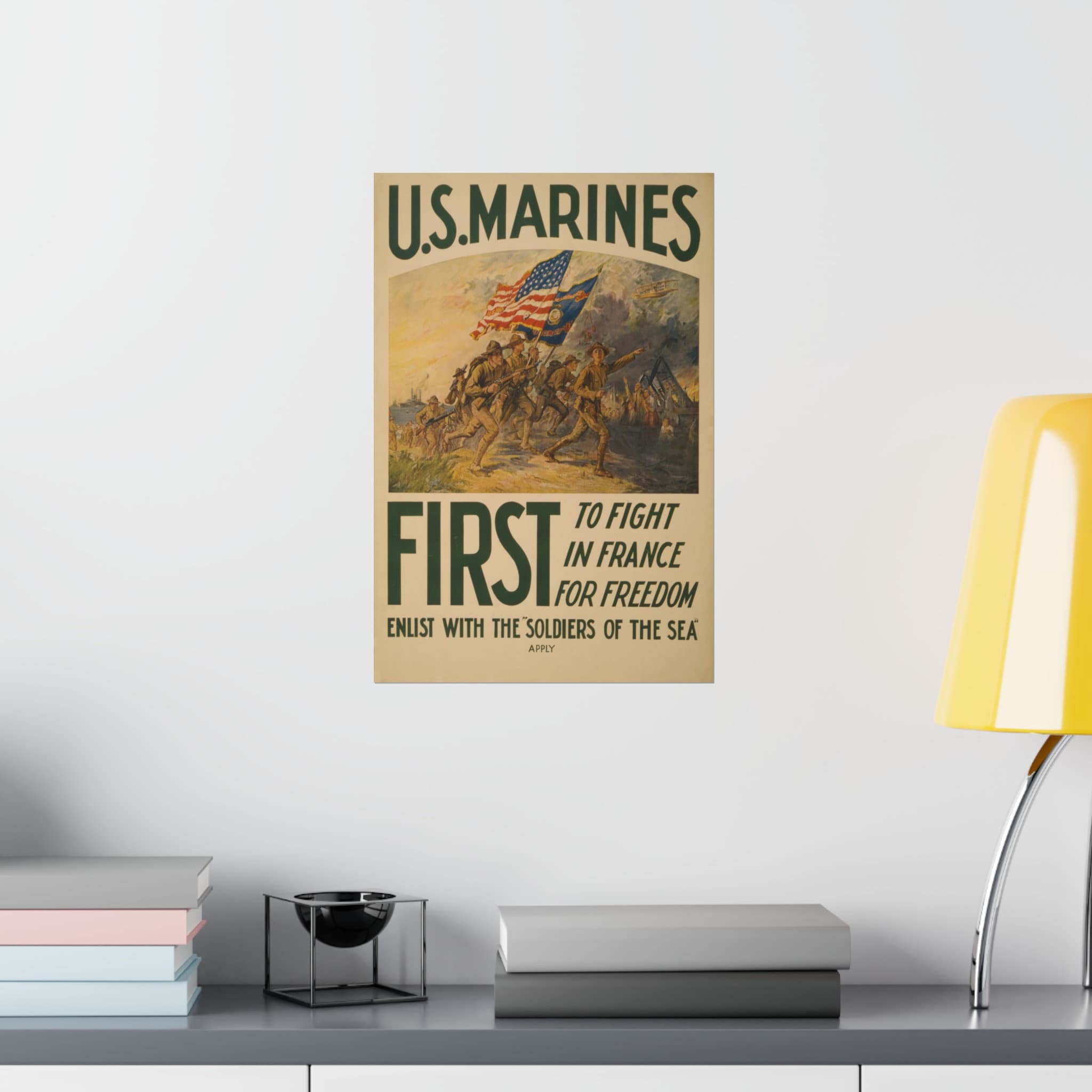 WW1 Vintage Poster us Marines First to Fight in - Etsy