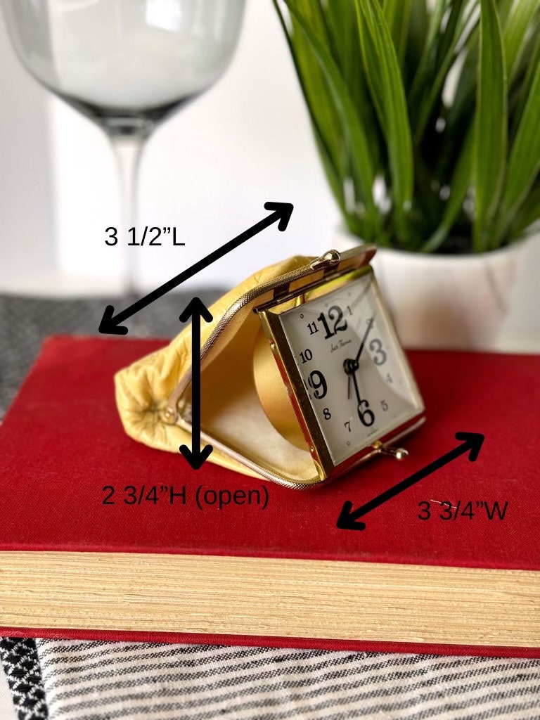 Vintage Travel Clock Folding Alarm Clock Bedside Tourist Clock Windup ...