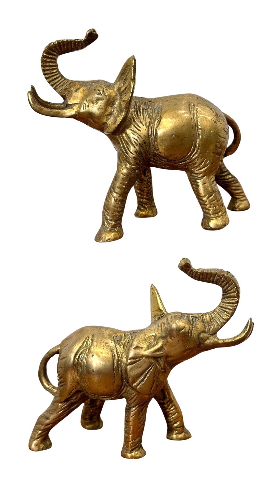 Vintage Brass Elephant Figurine, Animal Statue, Safari Figurine, Raised ...