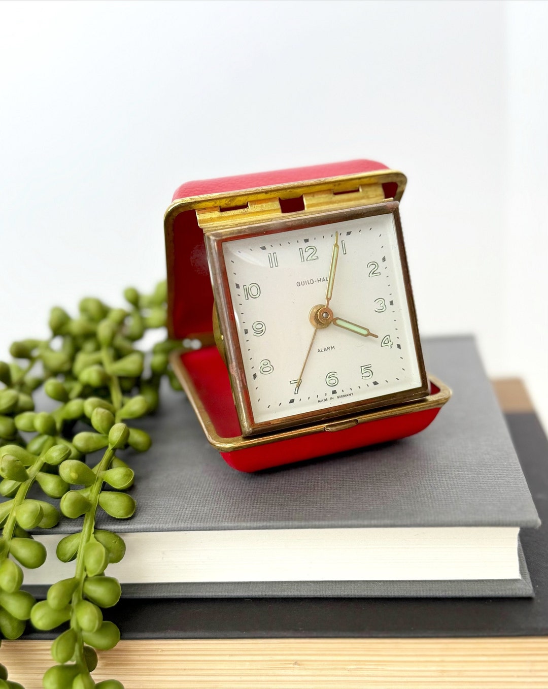 Vintage Travel Clock Folding Alarm Clock Bedside Tourist Clock Windup ...