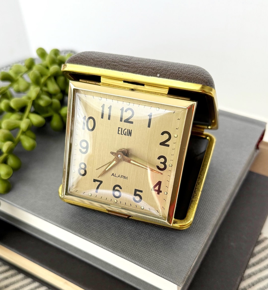Vintage Travel Clock Folding Alarm Clock Bedside Tourist Clock Windup ...