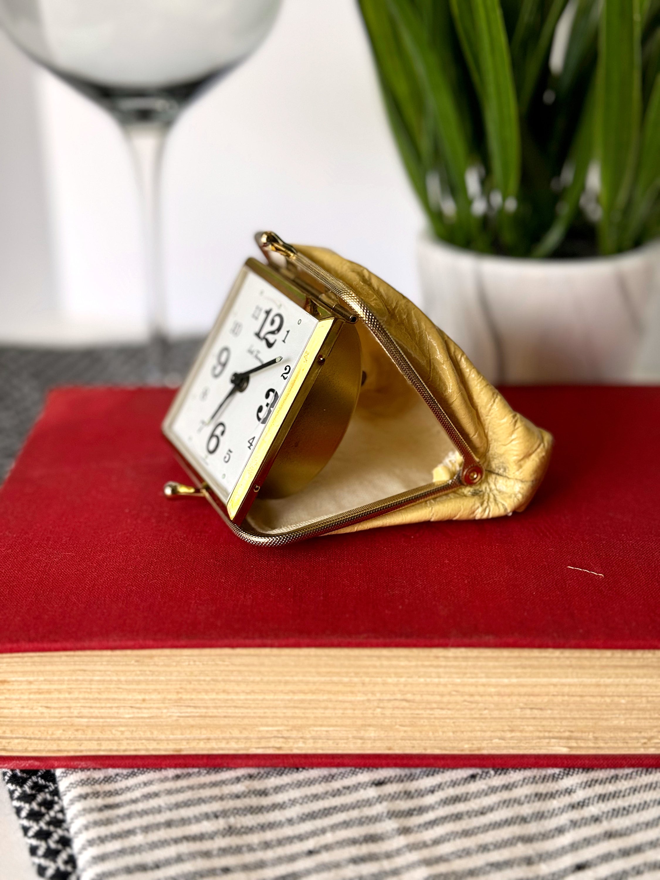 Vintage Travel Clock Folding Alarm Clock Bedside Tourist Clock Windup ...