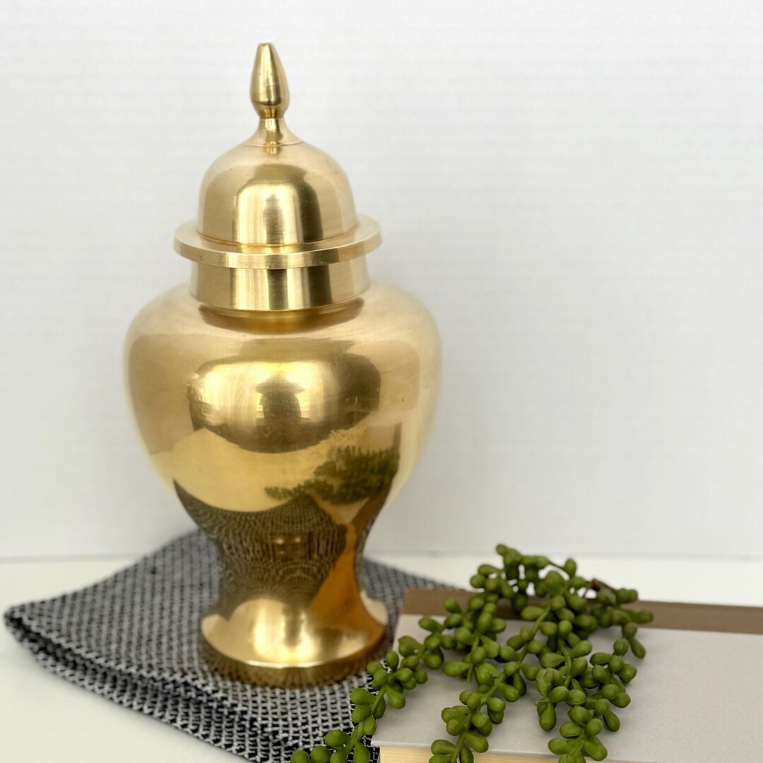 Vintage Brass Ginger Jar: Lidded Urn Vase, Indian Decor - Etsy