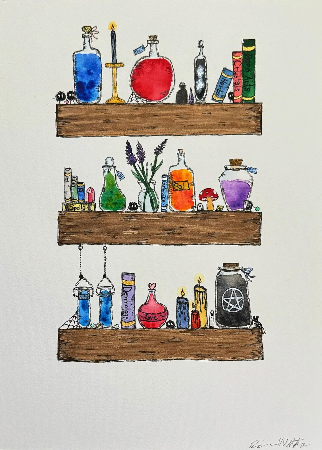9x12 Original Watercolor Painting 'in the Witches Room' Unframed ...