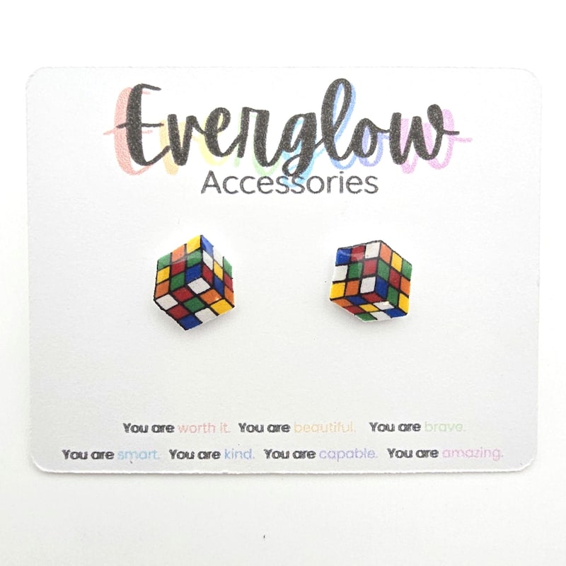 Cube Stud Earrings - Etsy