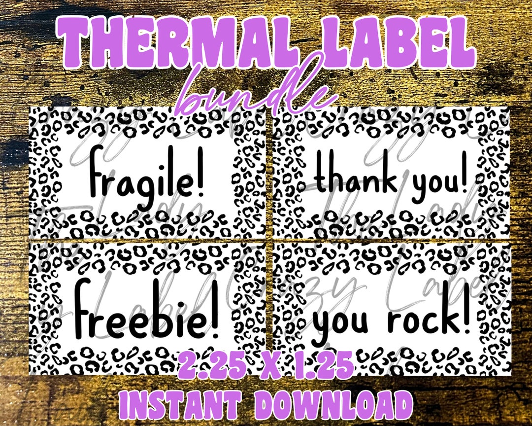 Fragile Thank You Freebie Sticker PNG, Animal Thermal Label Digital ...