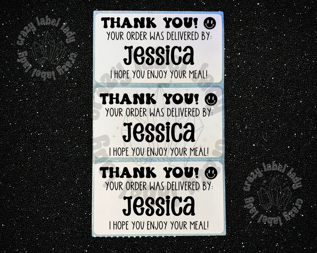 Personalized Delivery Driver Stickers, Thank You, Ubereats, Doordash ...