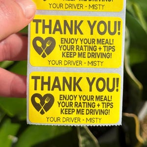 Personalized Delivery Driver Stickers • Food Delivery Stickers • Thank ...