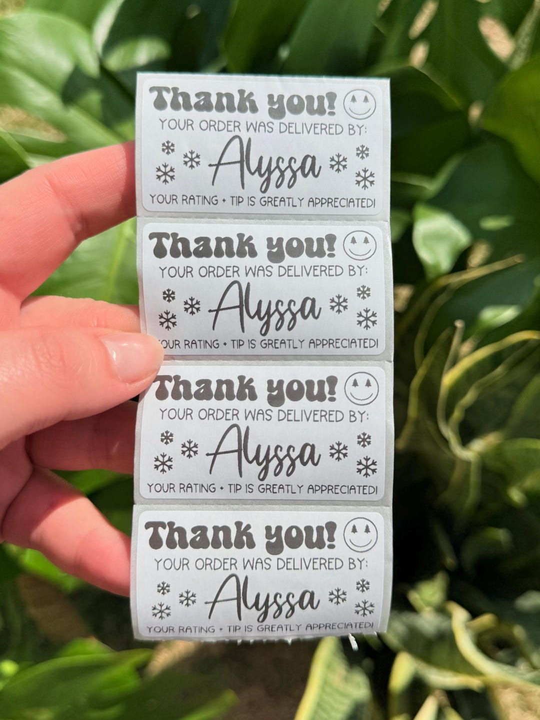 Personalized Winter Delivery Stickers • Thank You for Your Tip Stickers ...