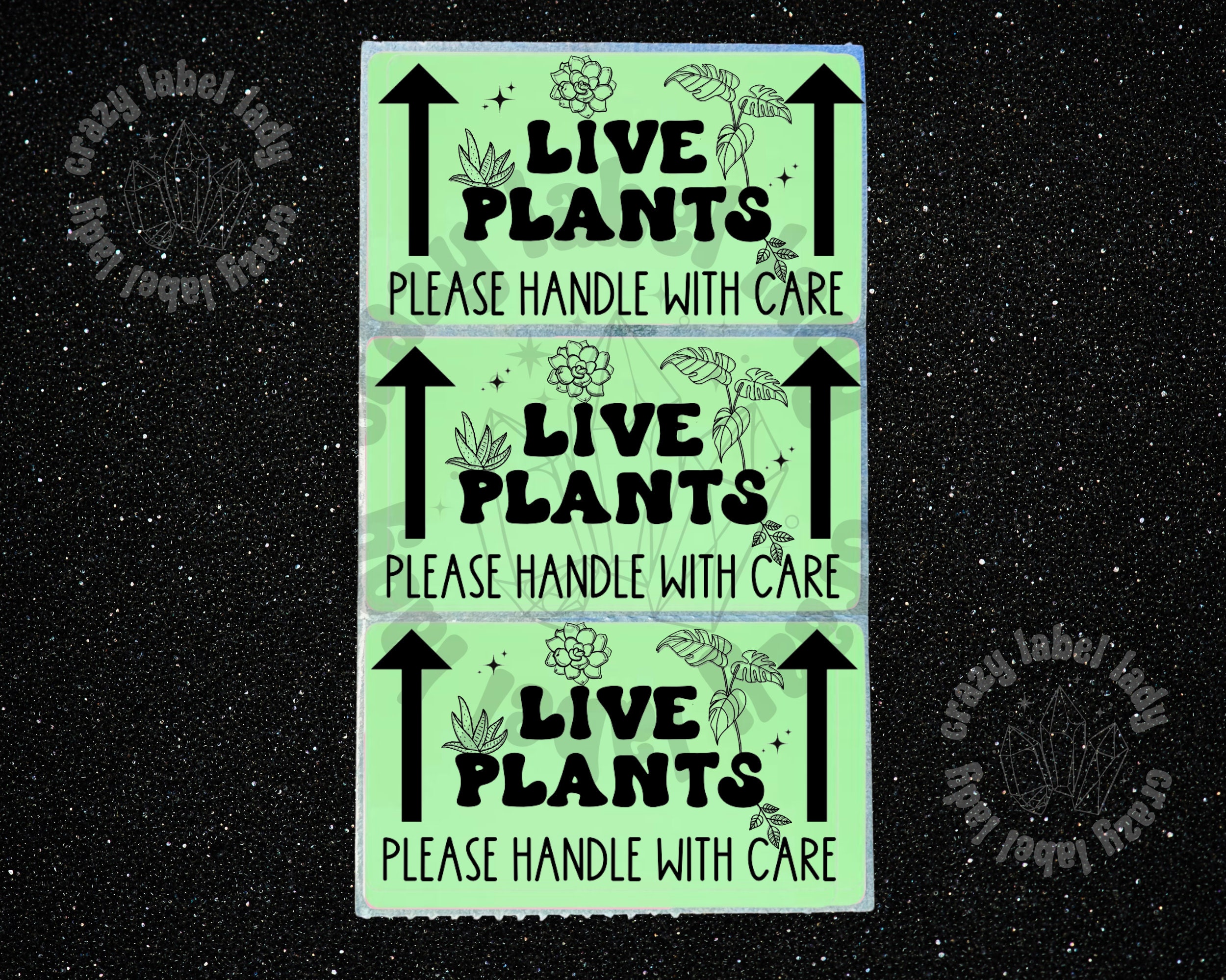 Live Plants Stickers, Fragile Handle With Care Stickers, Small Business ...