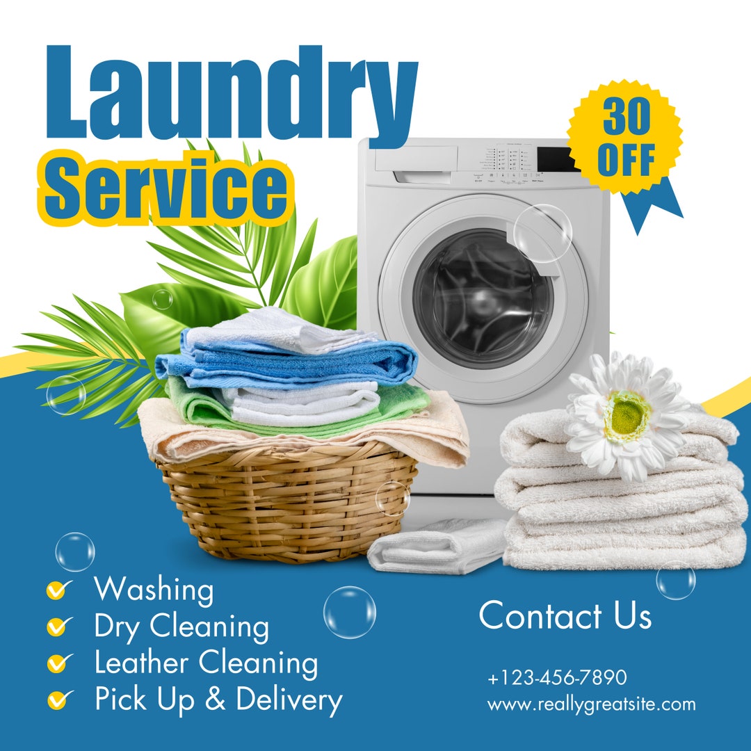 Editable Laundry Service Flyer Template Ironing Business - Etsy
