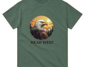 Wild Adventures T-shirt, Eagle, Eagle Hunting Fish, Vintage Text Style ...